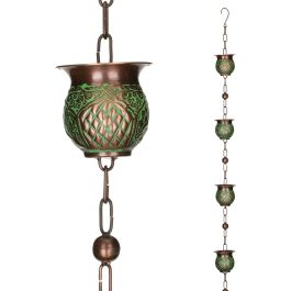 Rain Chain - Patina Pot